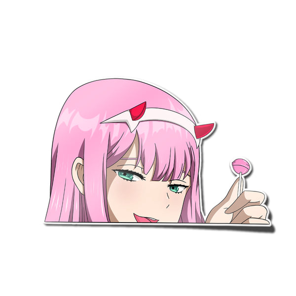 Zero two peeker Sticker – Otakukulture
